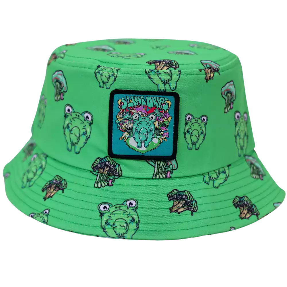 Slime Drips Frog Green Bucket Hat – Slimeatory