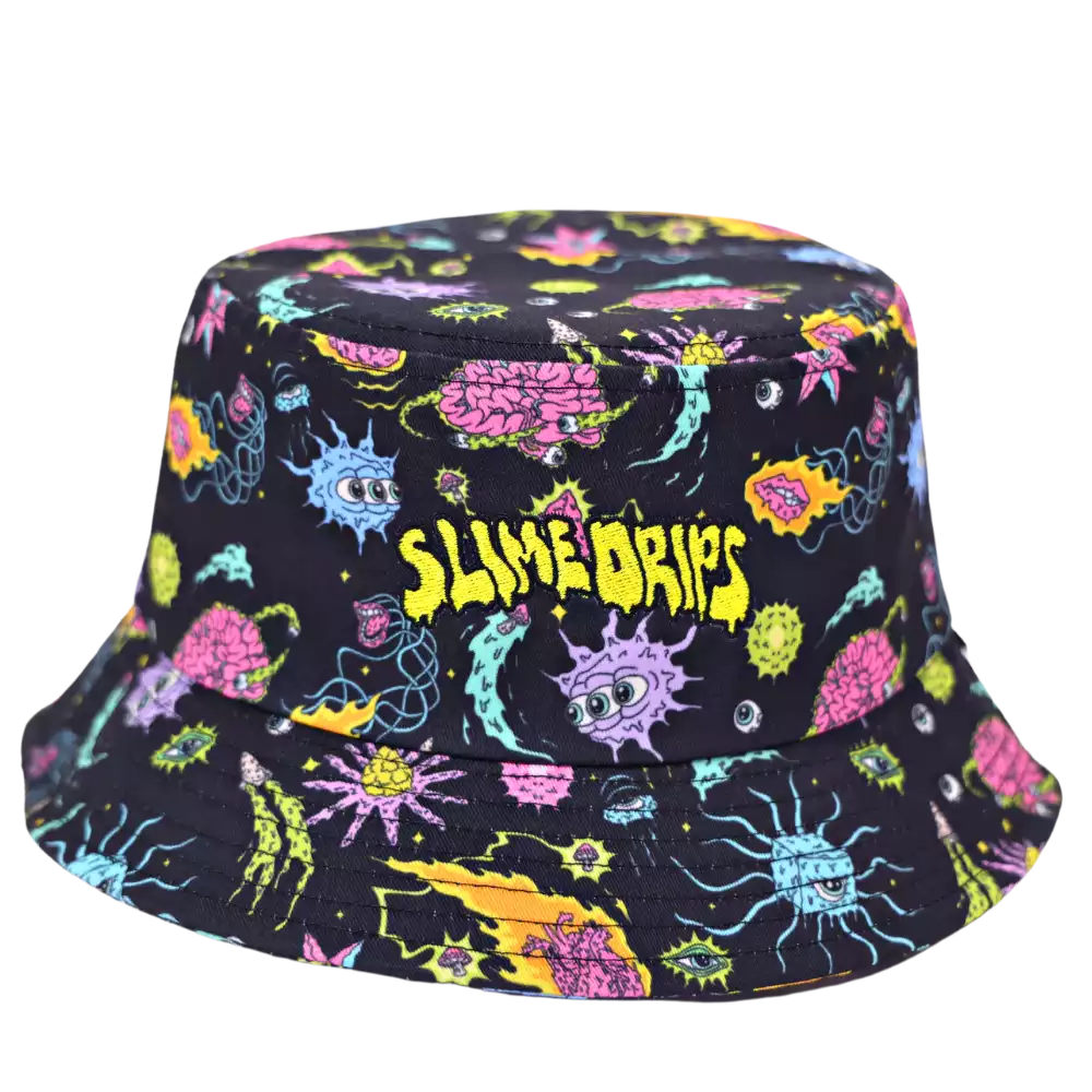 Slime Drips Creatures Black Bucket Hat – Slimeatory