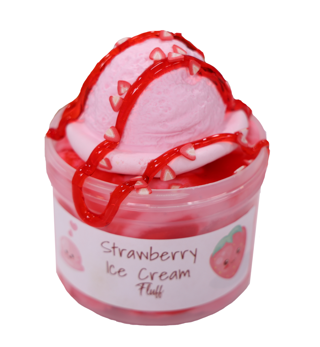 Strawberry Ice Cream Fluff Slime – Slimeatory